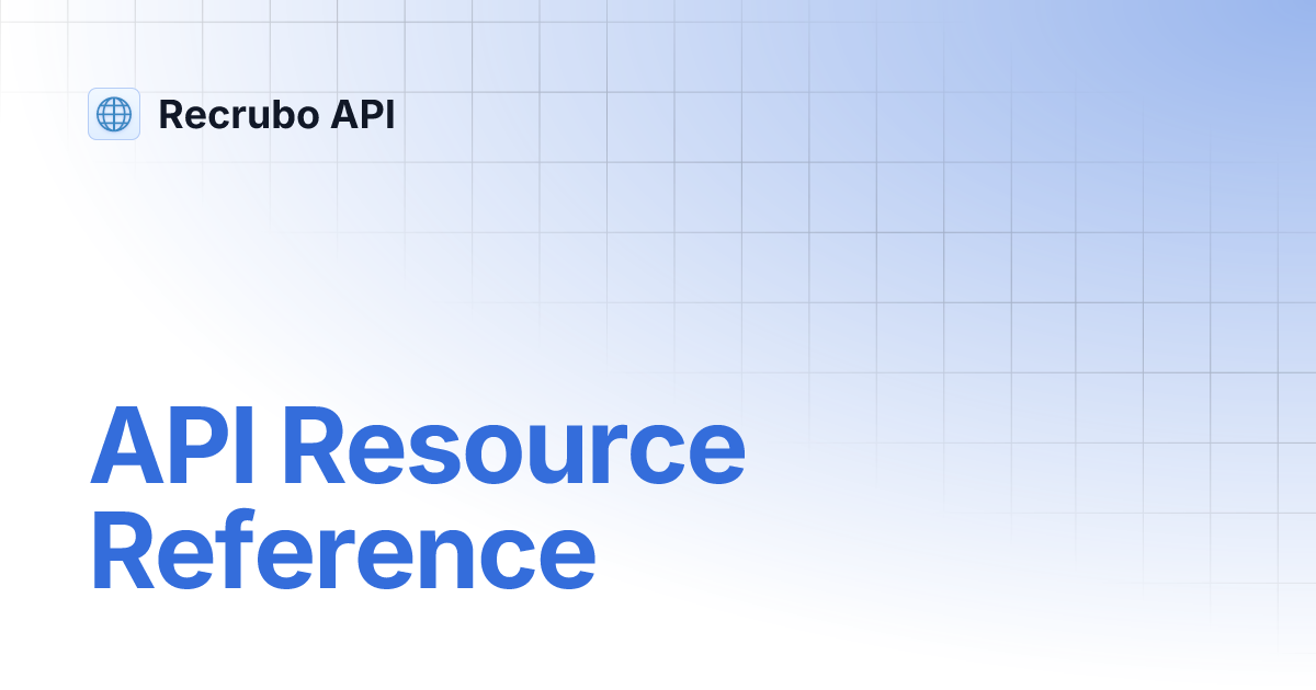 API Resource Reference | Recrubo API